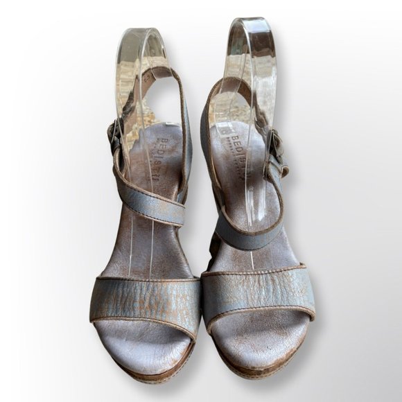 Bed Stu | Shoes | Bed Stu Joy Blue Lux Wedge Sandal 85 | Poshmark